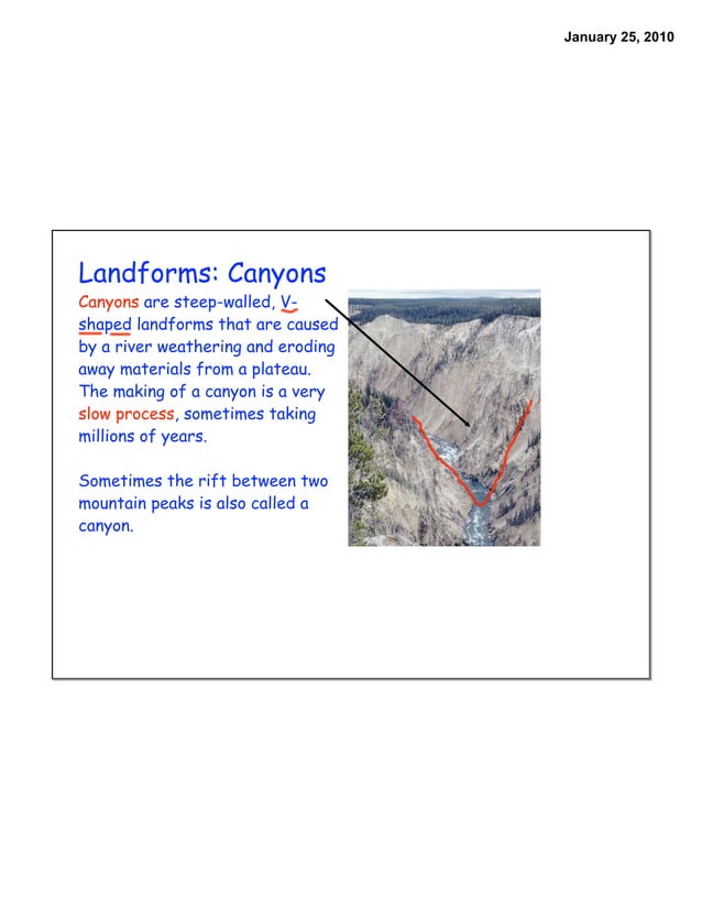 Landforms And Changes In The Earths Surface Vocab | PDF | Geography ...