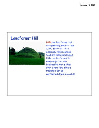 Landforms And Changes In The Earths Surface Vocab | PDF | Geography ...