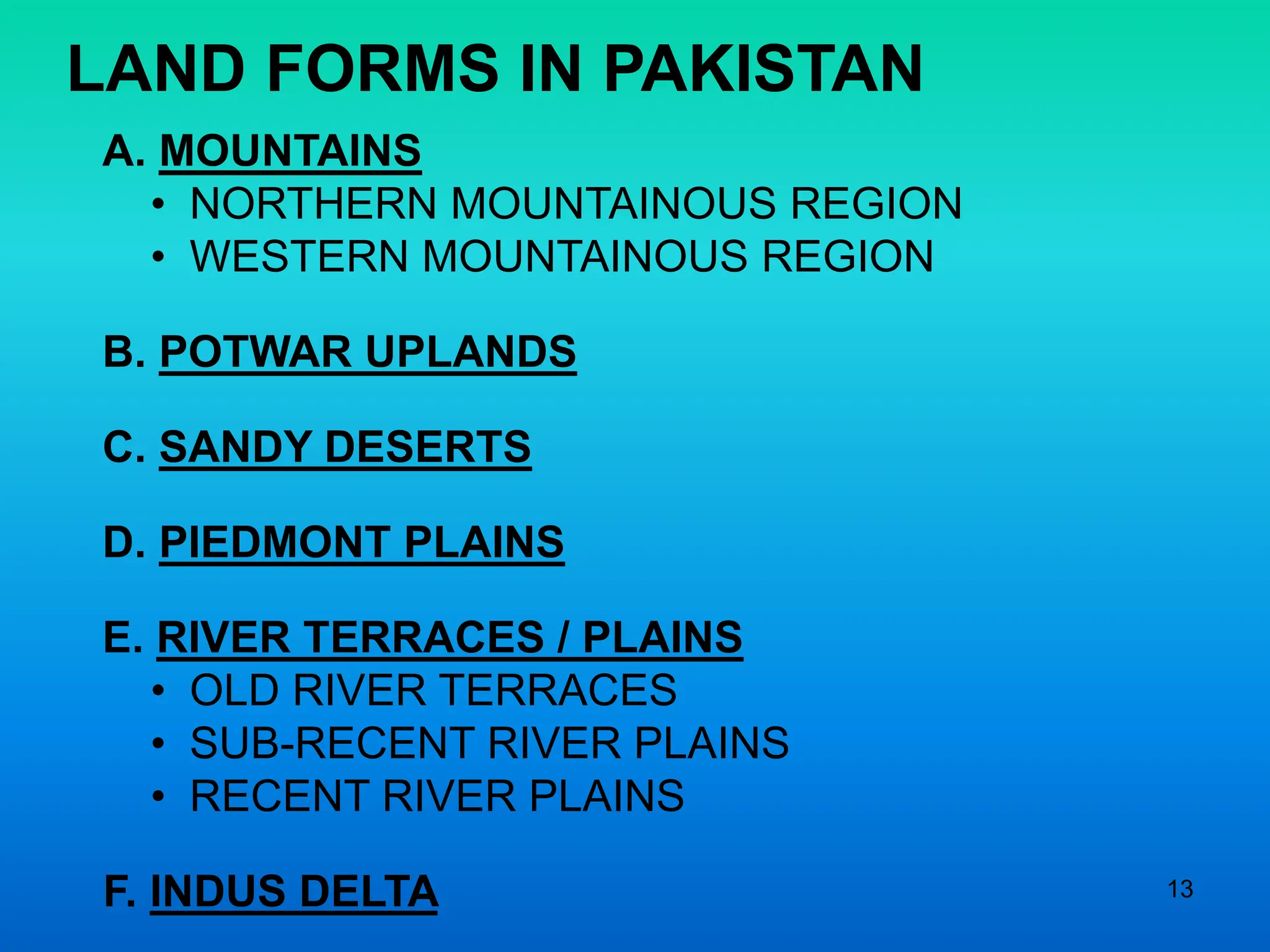 Landforms and Soils of Pakistan (Nadeem Ahmed).ppt