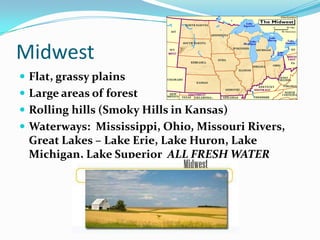 Landforms and waterways of the united states regions | PPTX