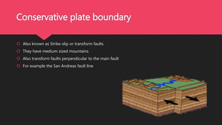 Landforms associated with types of plate boundary | PPTX
