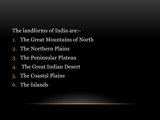 Landforms of india by kvsmsourish | PPTX | Asia Travel | Travel Locations