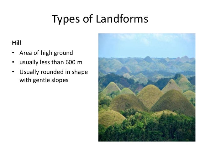 Landforms on the earth