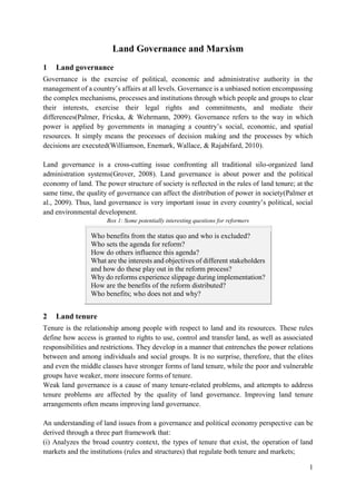 Land governance and marxism | PDF