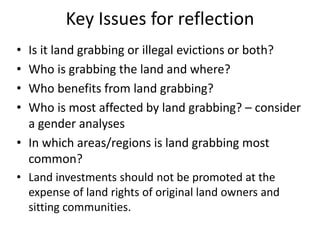Land Grabbing; silent pain for smallholder farmers in Uganda. | PPT