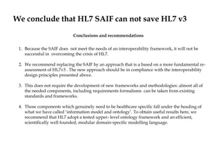 Jobst Landgrebe The HL7 Services Aware Interoperability Framework (SAIF) | PPT