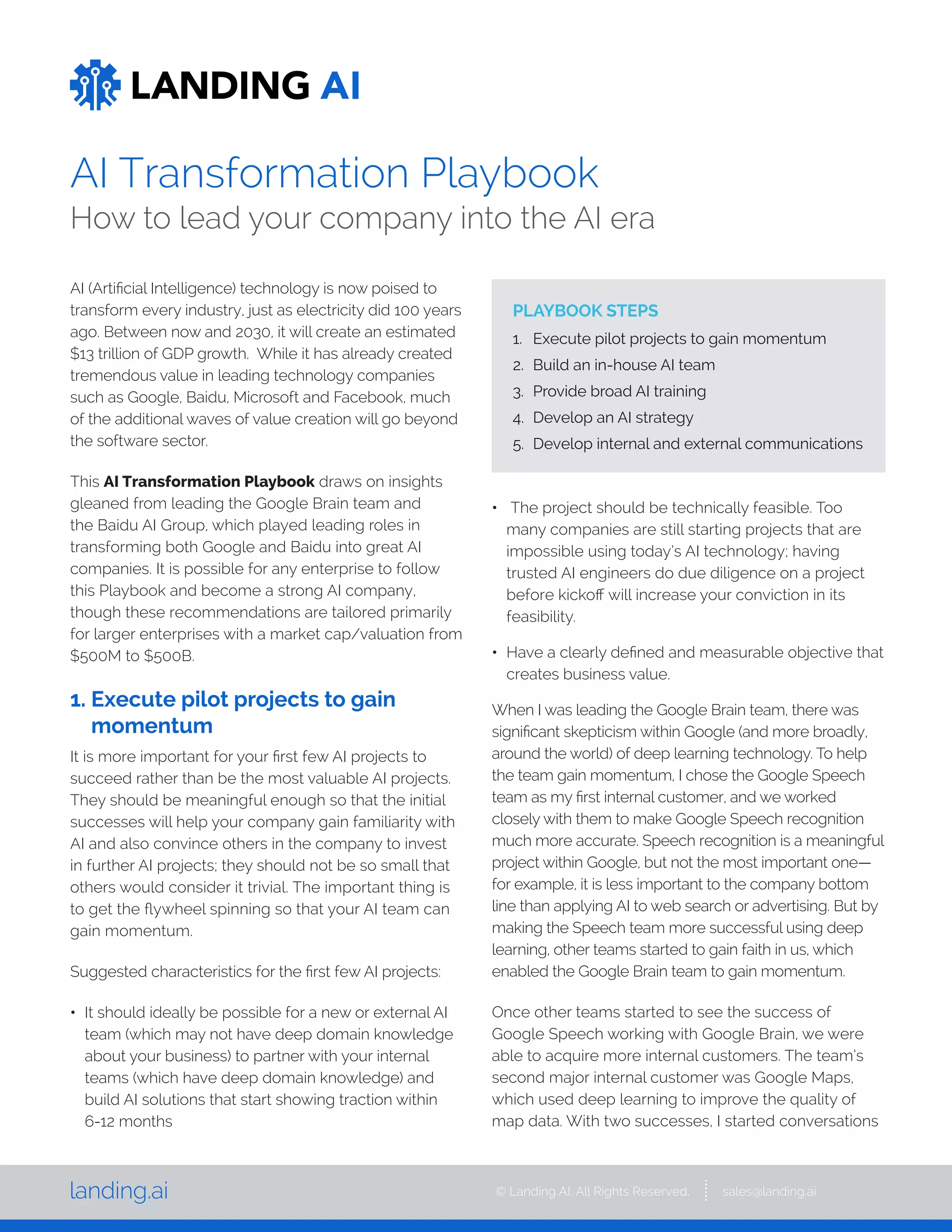 Landing ai transformation_playbook | PDF