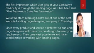 Landing page design presentation | PPT