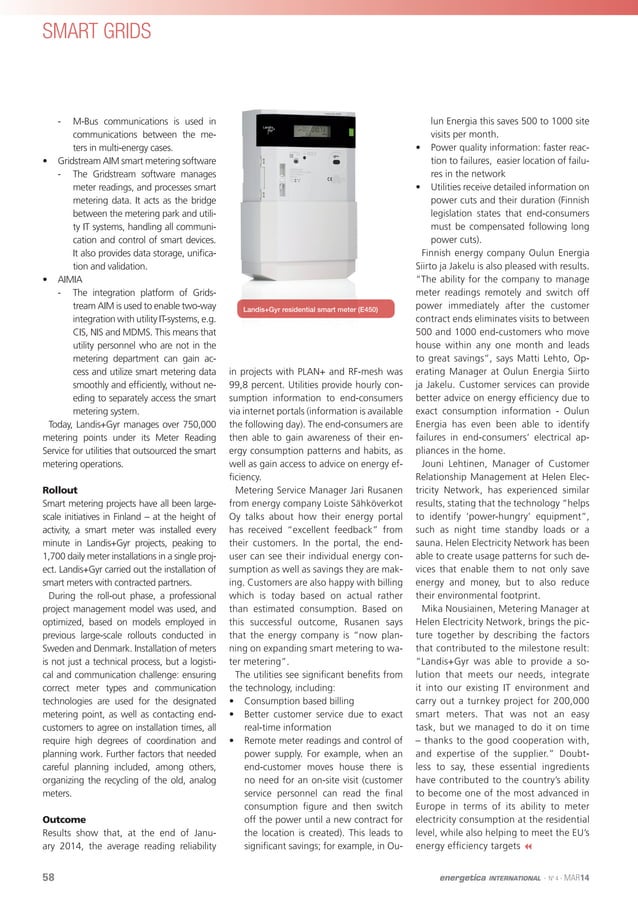 Landis+gyr in Finland excels as smart metering front runner | PDF ...