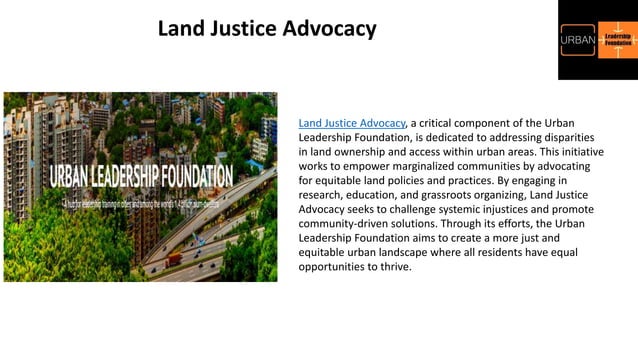 Land Justice Advocacy urbanleaders .pptx