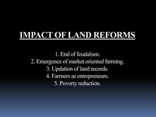 Land laws - Land reforms in India. | PPTX