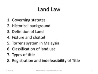 Land Law LAW245 UITM SLIDE PRESENTATION.pptx