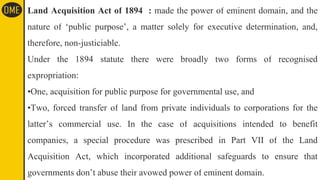 land law - eminent domain( history, evolution and legal mandate) | PPTX