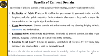 land law - eminent domain( history, evolution and legal mandate) | PPTX