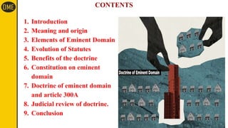 land law - eminent domain( history, evolution and legal mandate) | PPTX