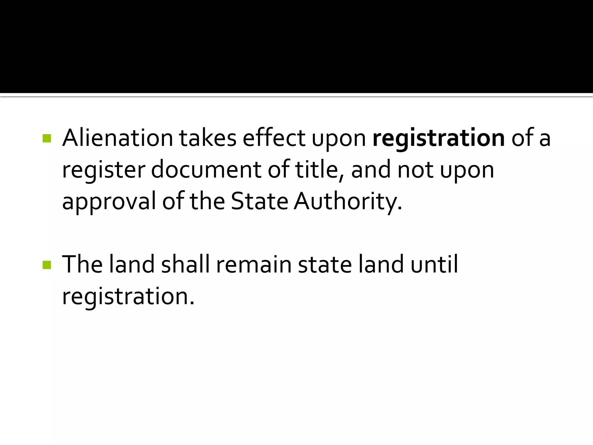 Land law 1 alienation 2014 | PPTX