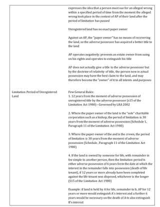 Land law adverse possession (law tute47) | DOCX