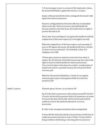 Land law adverse possession (law tute47) | DOCX