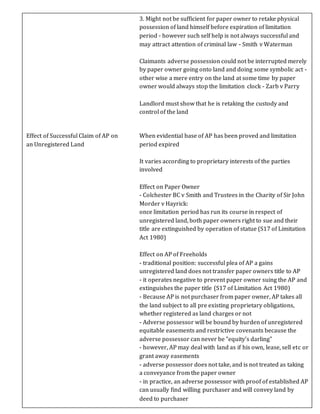 Land law adverse possession (law tute47) | DOCX