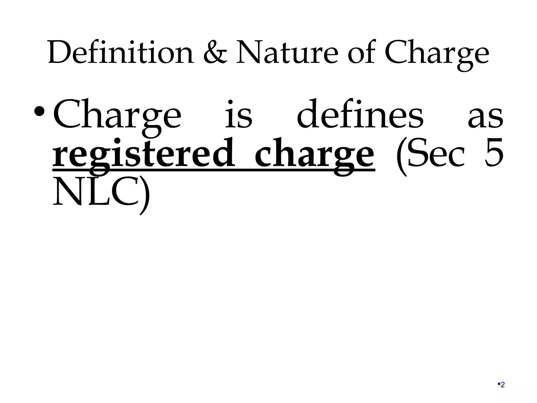 Land law ii (charge general) | PPT