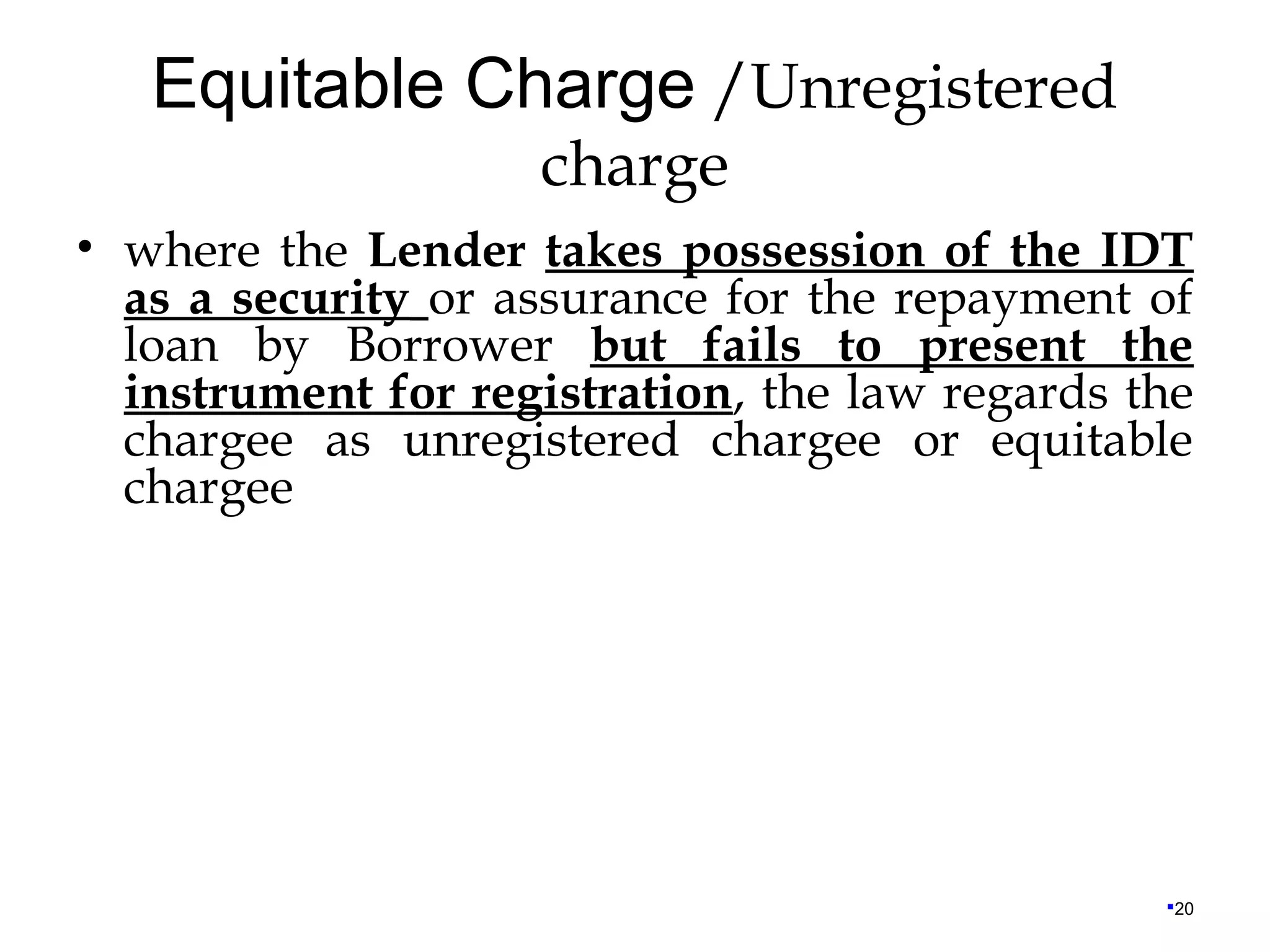 Land law ii (charge general) | PPT