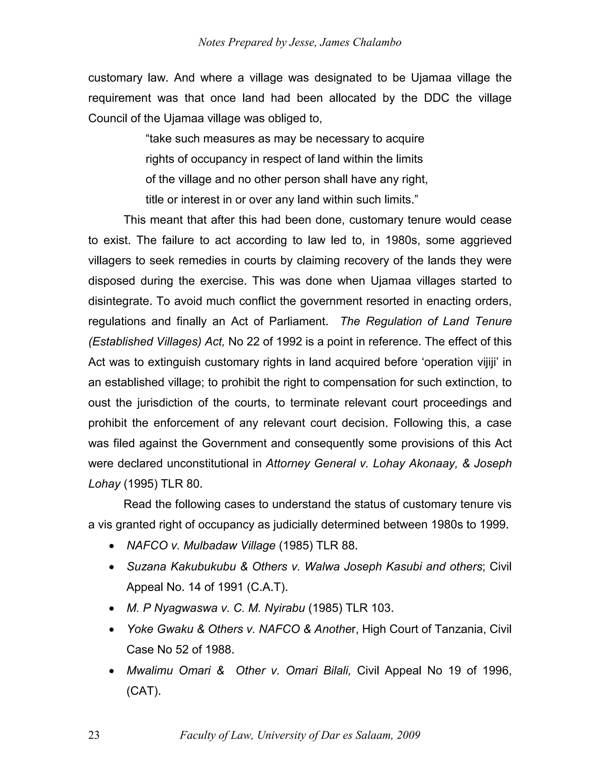 Land law lecture notes 2009,by jese | PDF