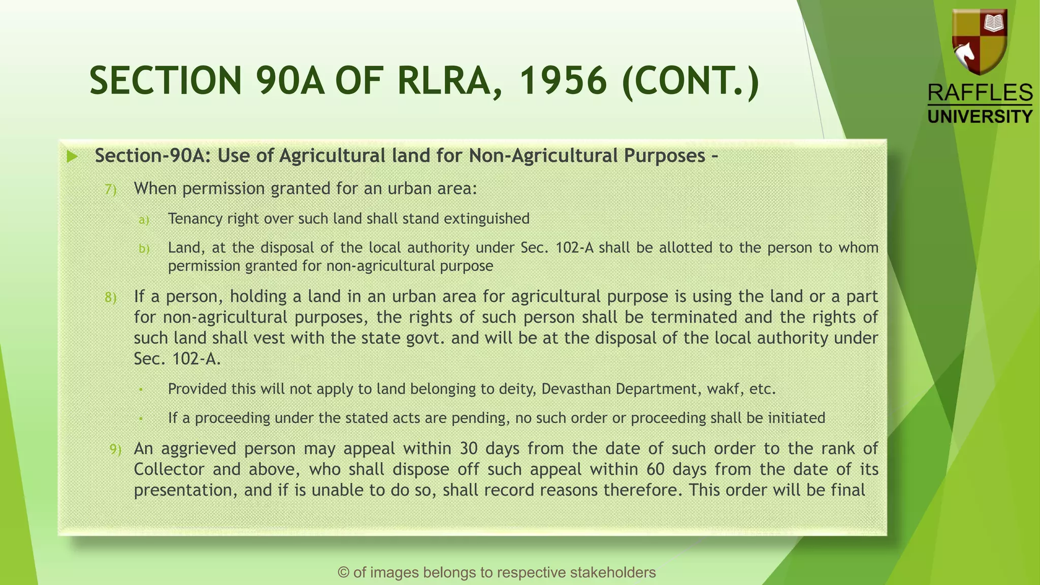Section 88 to 105 of Rajasthan Land Revenue Act | PPTX