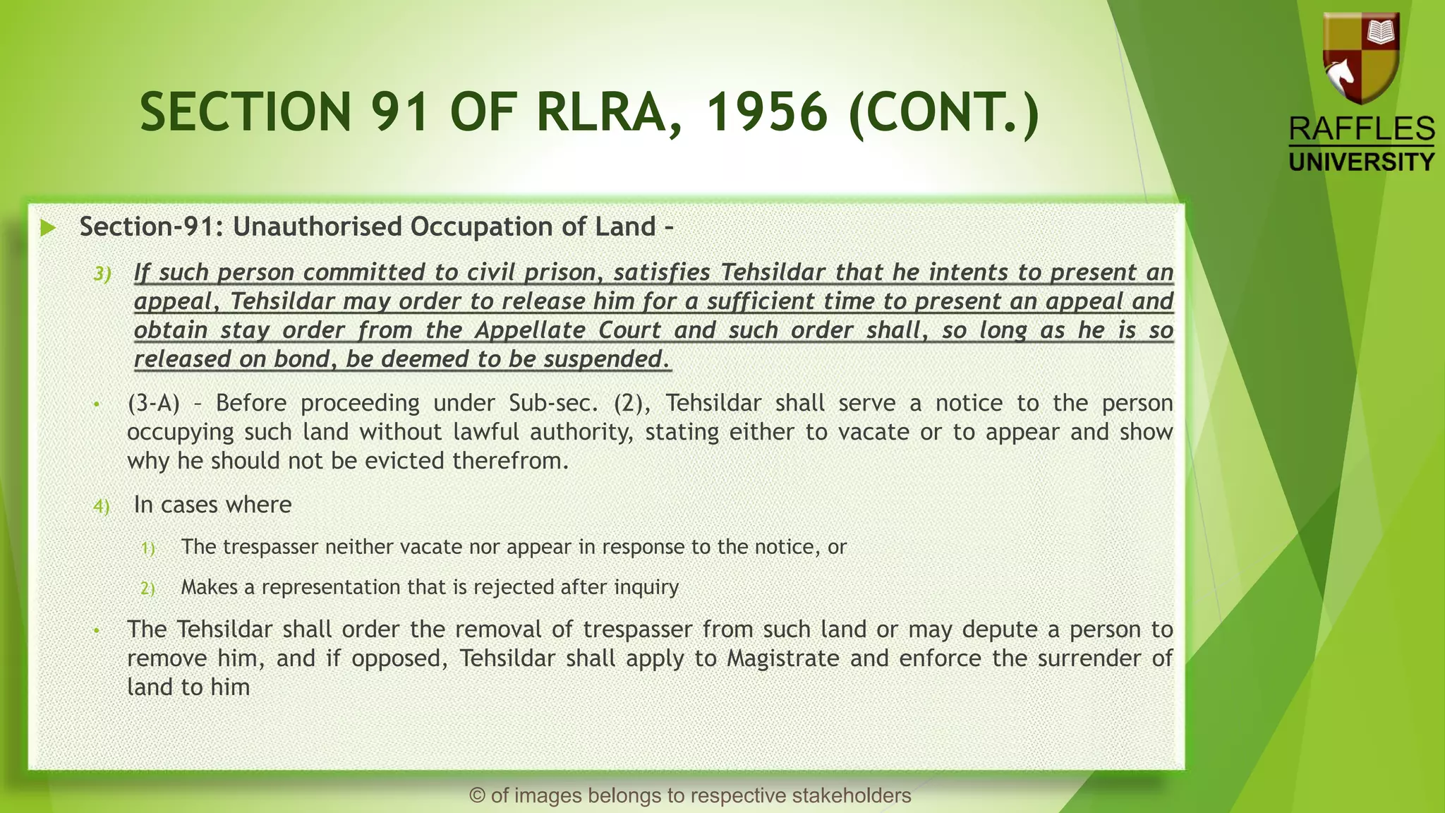 Section 88 to 105 of Rajasthan Land Revenue Act | PPTX