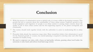Urbanization and Emerging Issues - Land Law | PPTX