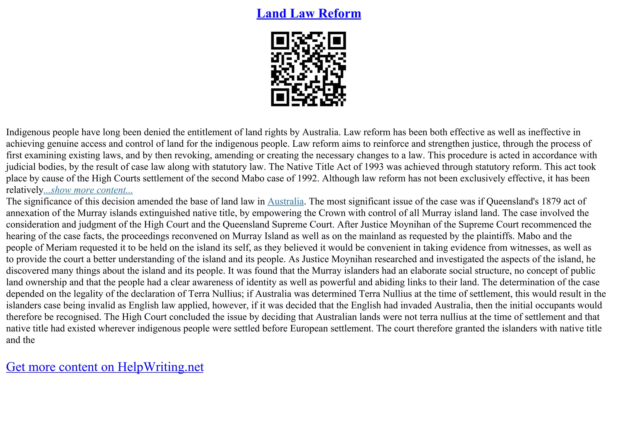 Land Law Reform | PDF