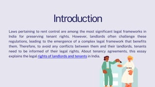 What are the Landlord And Tenant Rights In India | PPTX