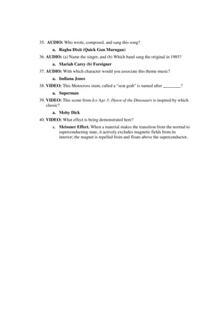Landmark Quiz 2009 Bangalore Prelims1 | PDF