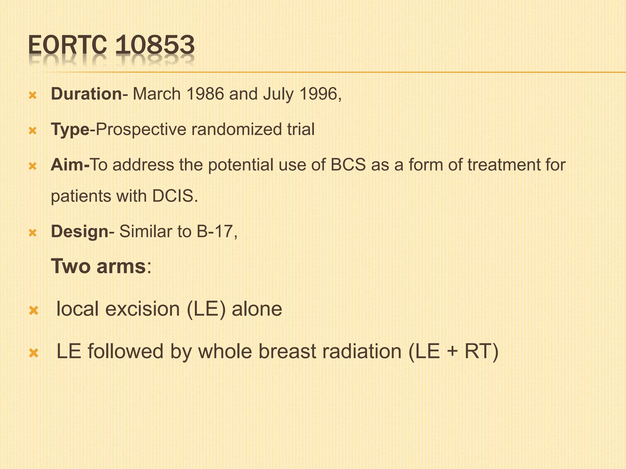 Landmark trials in breast Cancer surgery - NSABP 04,06,MILAN,EORTC ...