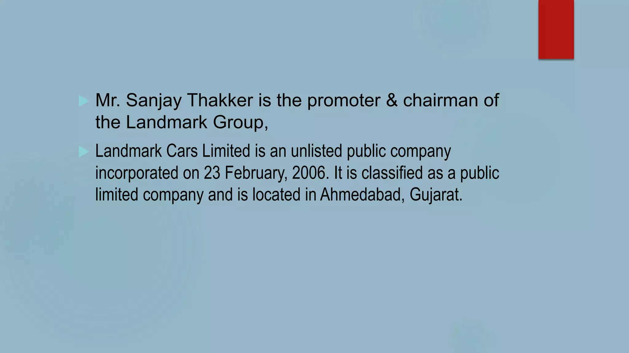 LAND MARK CARS | PPT