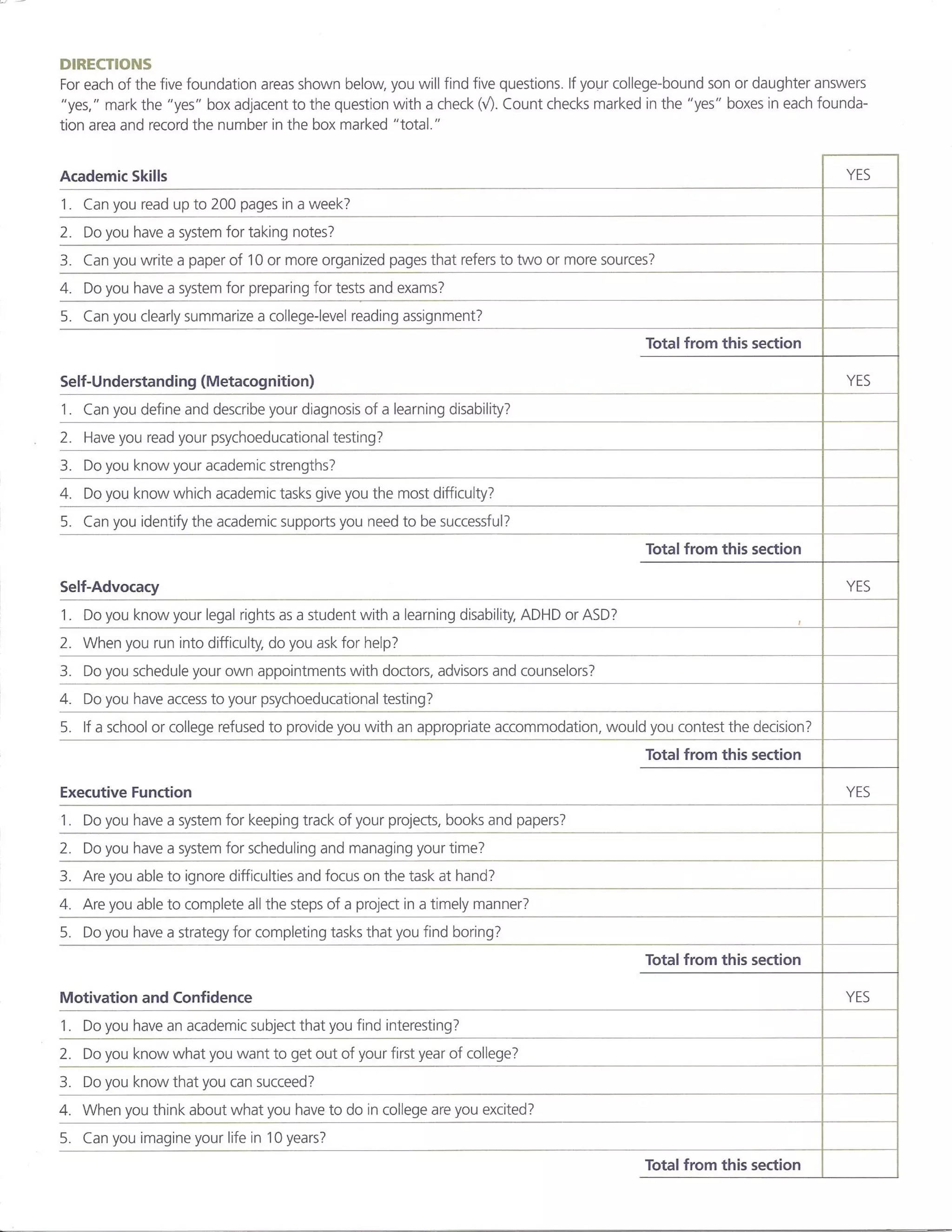 Landmark College A Guide to Assessing College Readiness | PDF