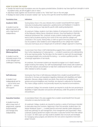 Landmark College A Guide to Assessing College Readiness | PDF