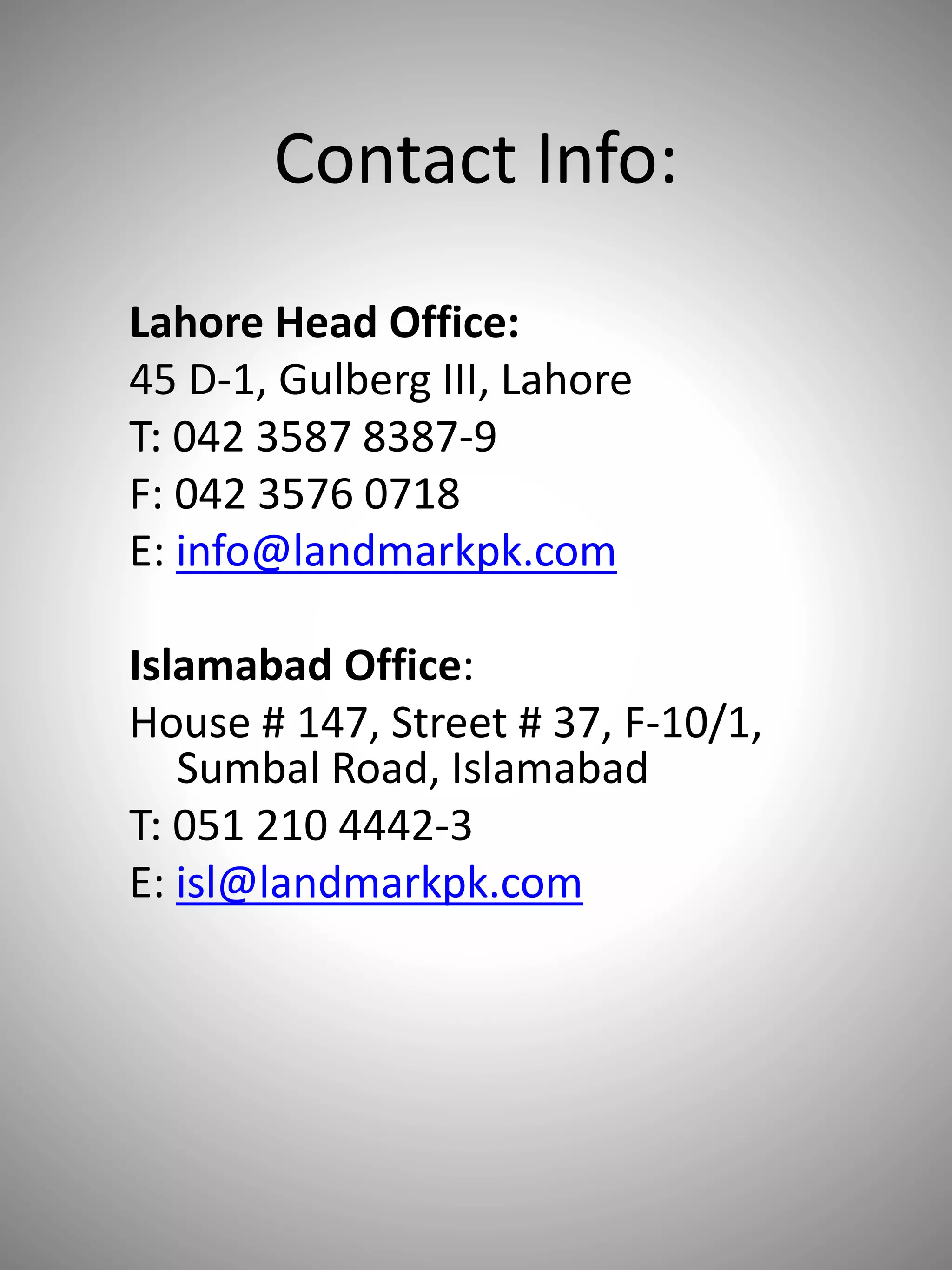 Landmark consultants company profile | PPTX