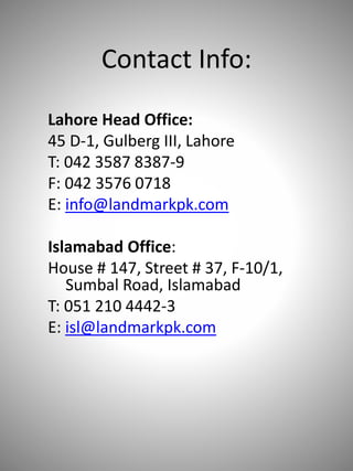 Landmark consultants company profile | PPTX