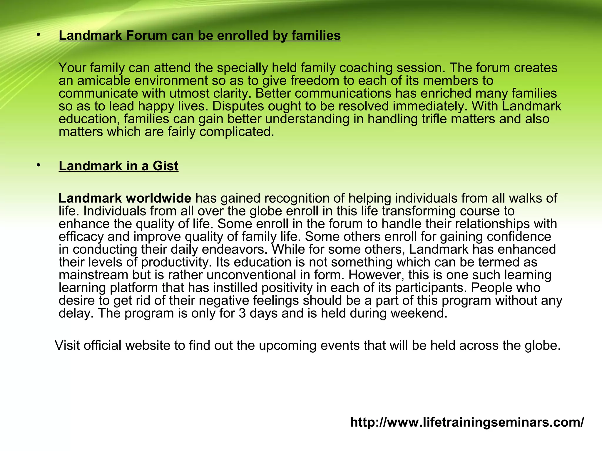 Landmark Education | PPT