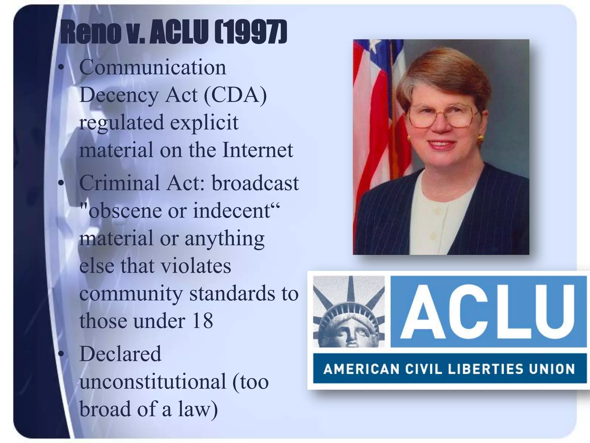 Landmark First Amendment Cases Ppt