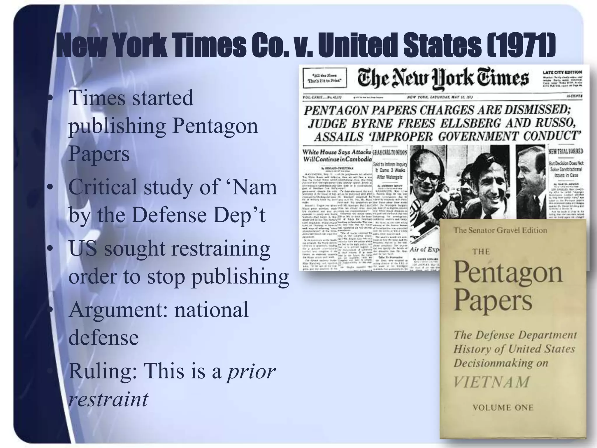 Landmark First Amendment Cases | PPTX