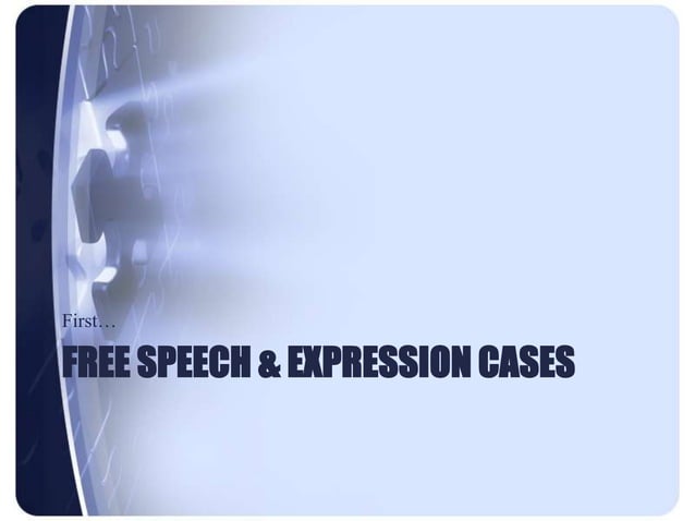 Landmark First Amendment Cases Ppt