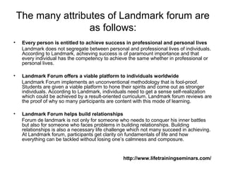 Landmark forum | PPT
