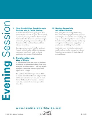 Landmark Forum Syllabus | PDF