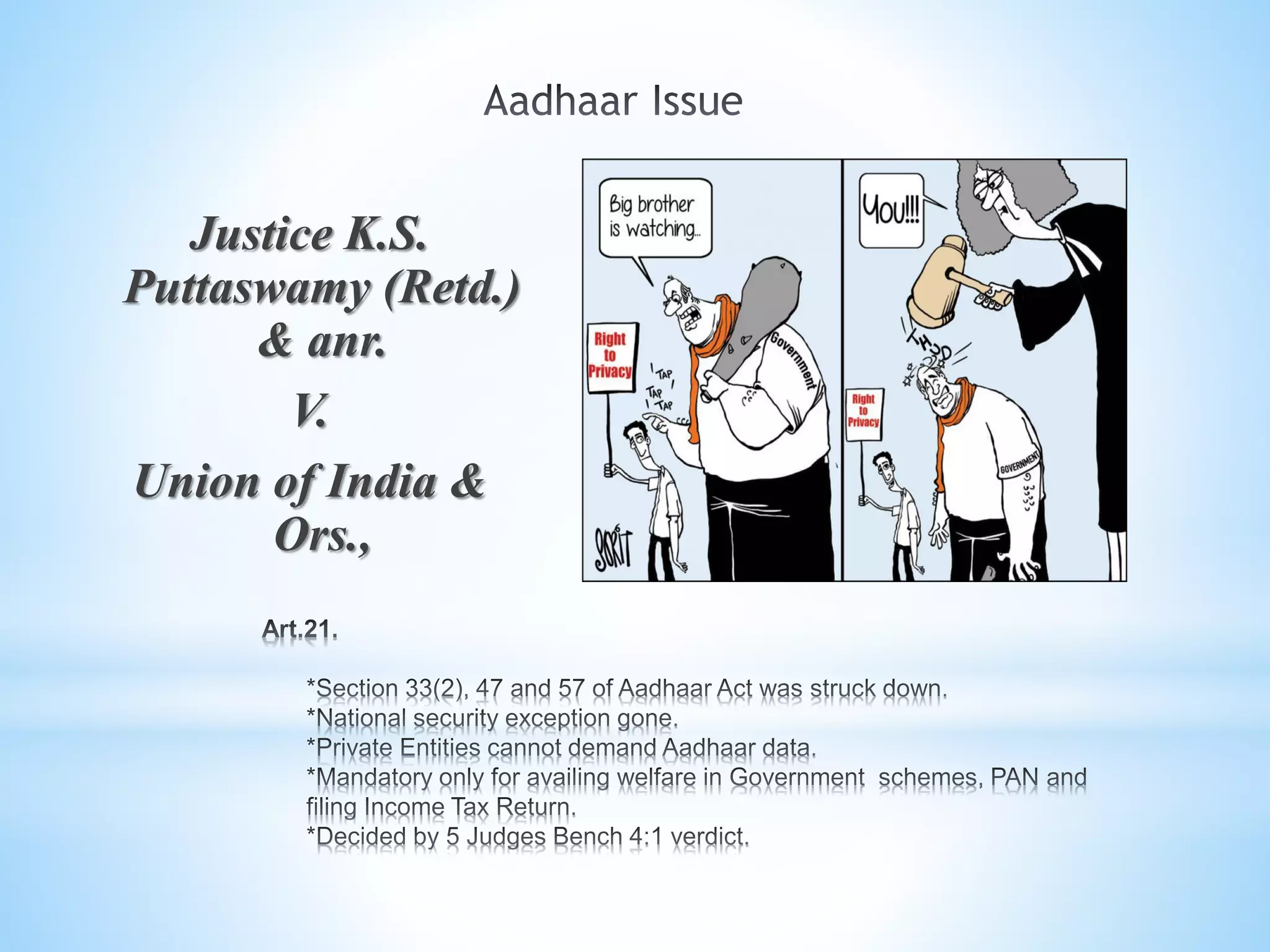 Land mark Judgments that changed India_2019 (constitution) | PPT