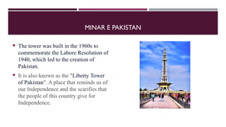 Landmarks of Pakistan for the young learners to see and explore.pptx