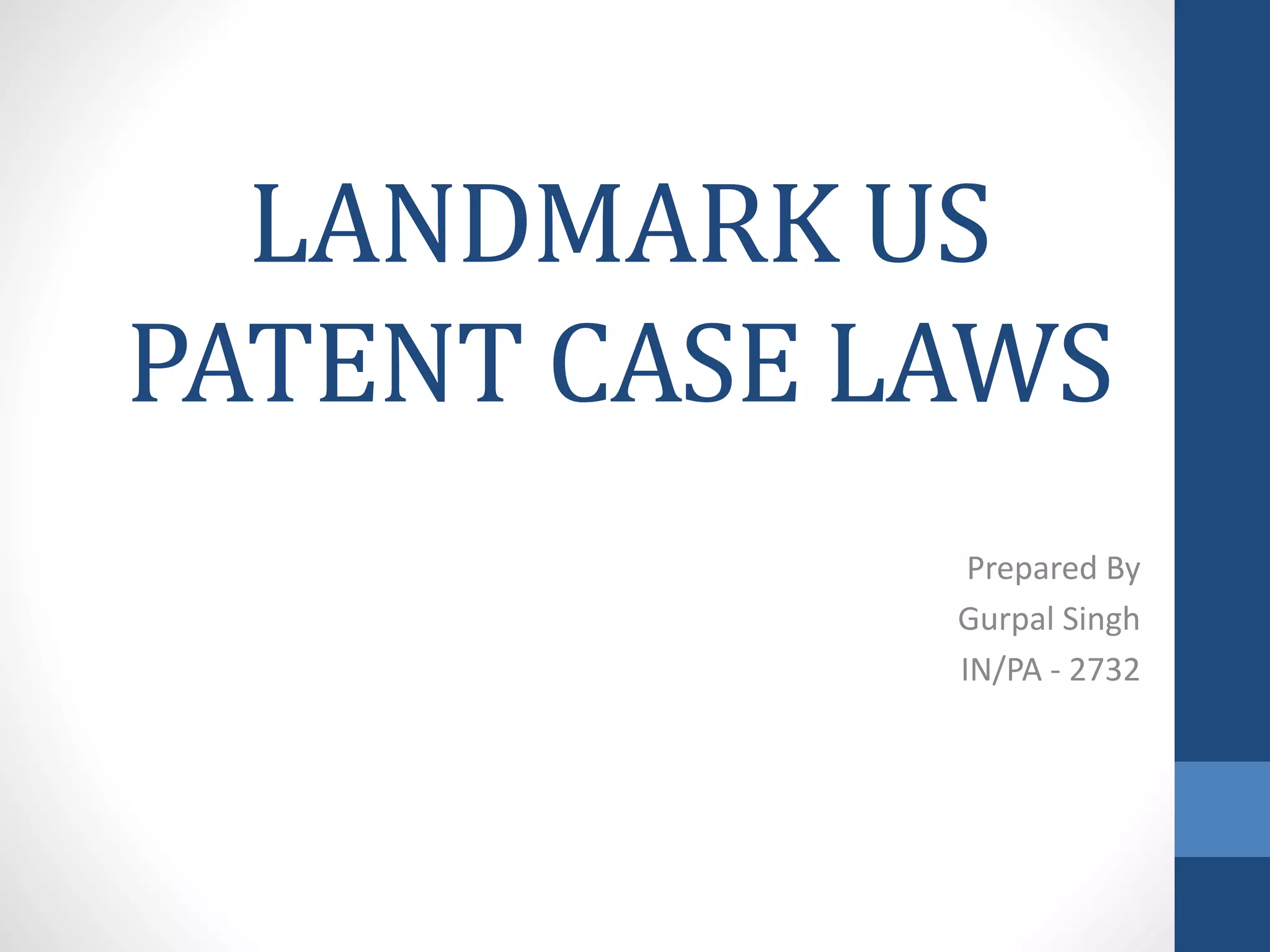 Landmark US Case Laws | PPT