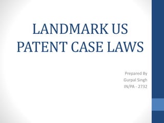 Landmark US Case Laws | PPTX