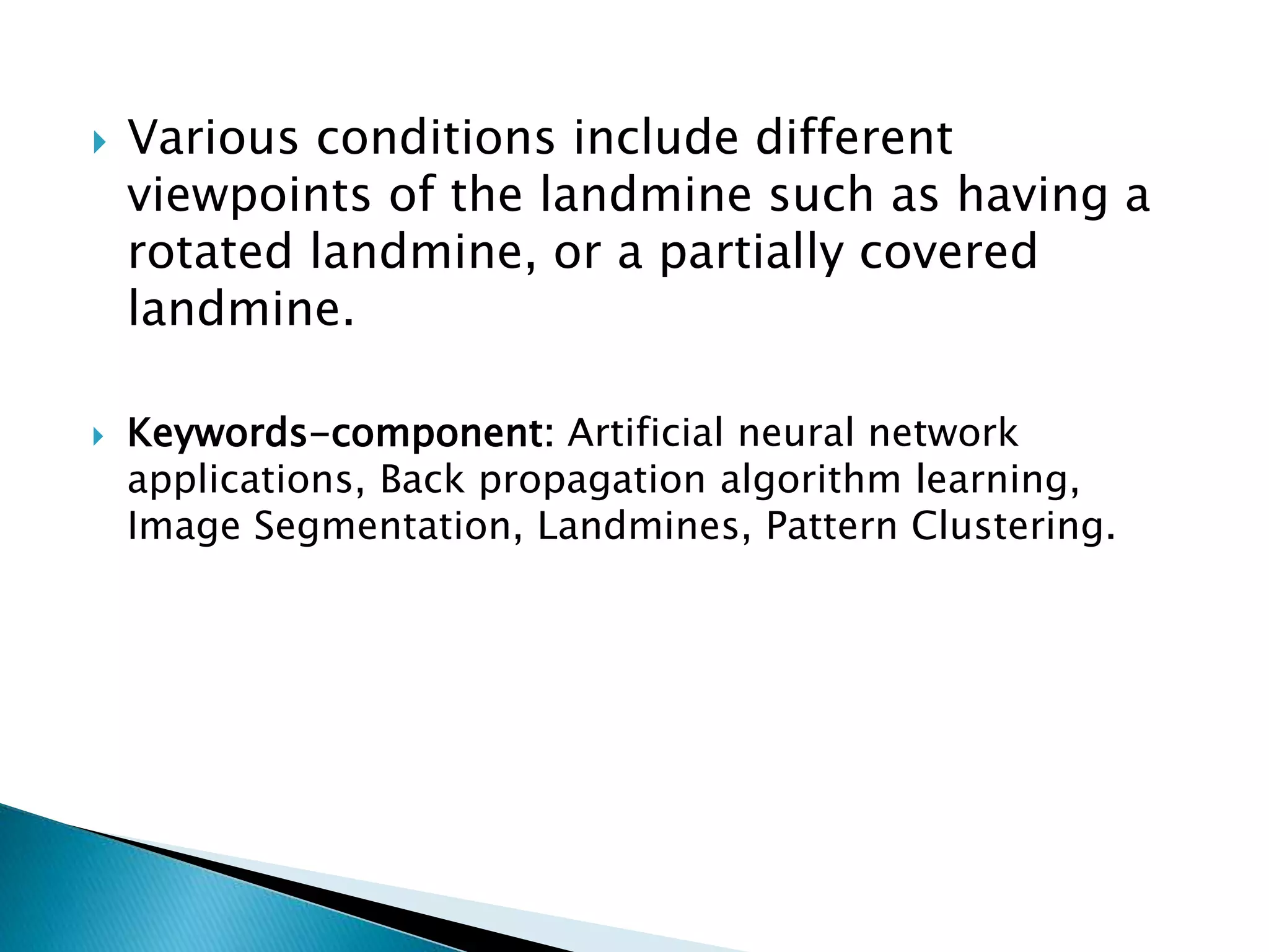 Landmine Detection And Classification Using Mlppptx