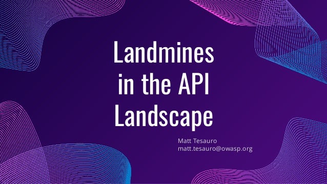 Landmines in the API Landscape | PPT
